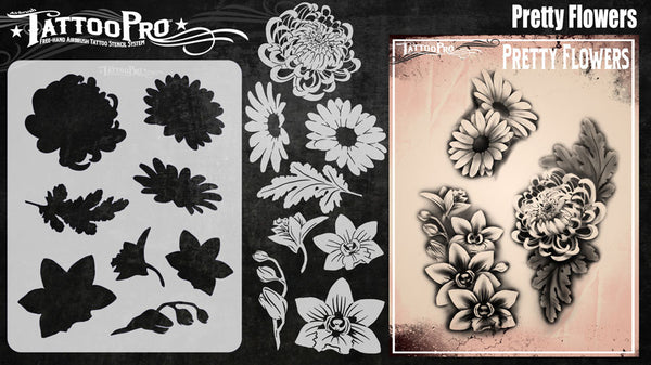 flower pattern tattoo stencil