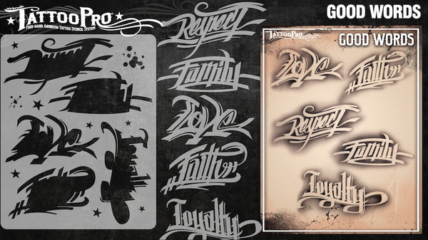 GOOD WORDS – Tattoo Pro Stencils