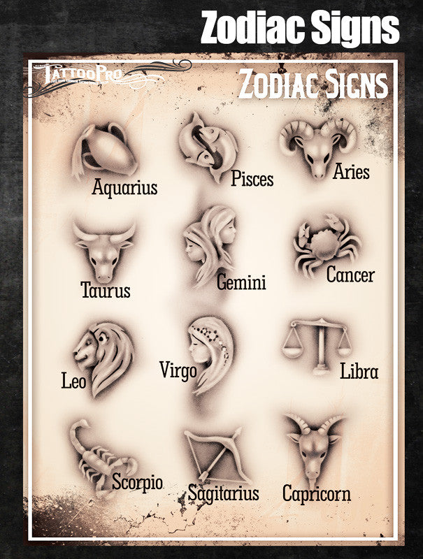 Zodiac Signs Tattoo Pro Stencils zodiac-signs-tattoo-pro-stencils