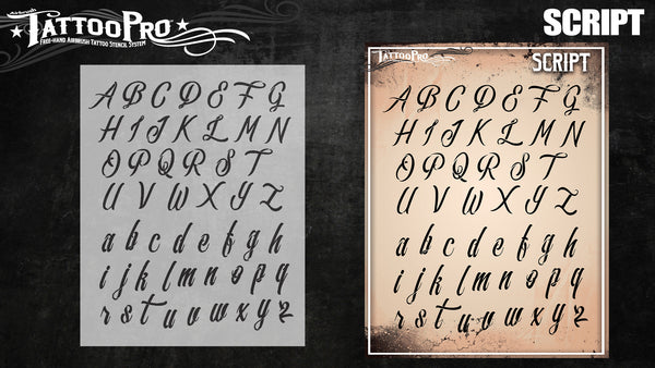 Script Font – Tattoo Pro Stencils