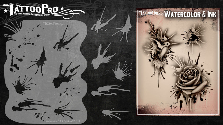 WATERCOLOR AND INK SPLAT – Tattoo Pro Stencils