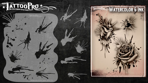 WATERCOLOR AND INK SPLAT – Tattoo Pro Stencils